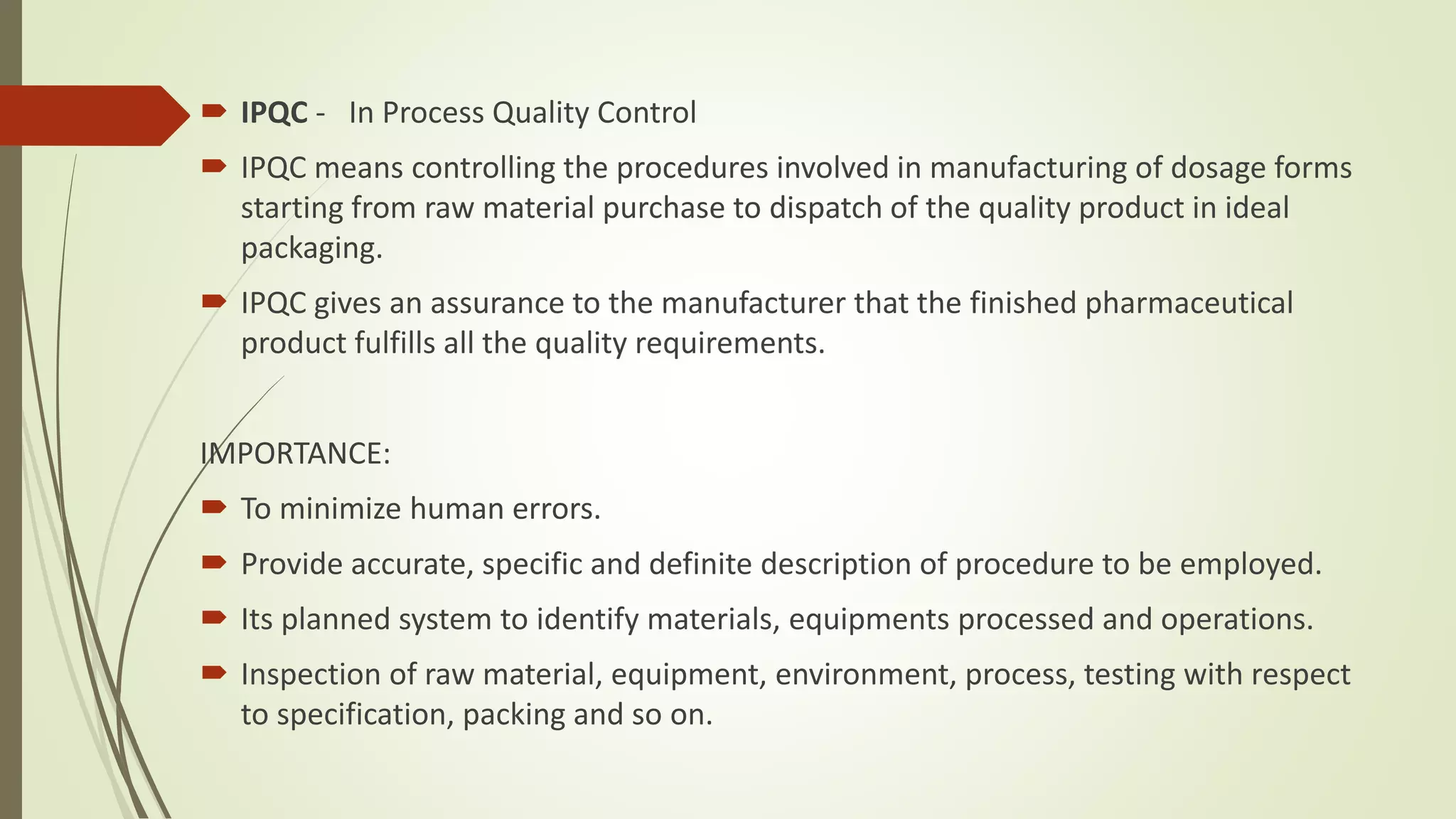 IPQC FOR PARENTRALS AND OPTHALMIC PRODUCTS | PPTX