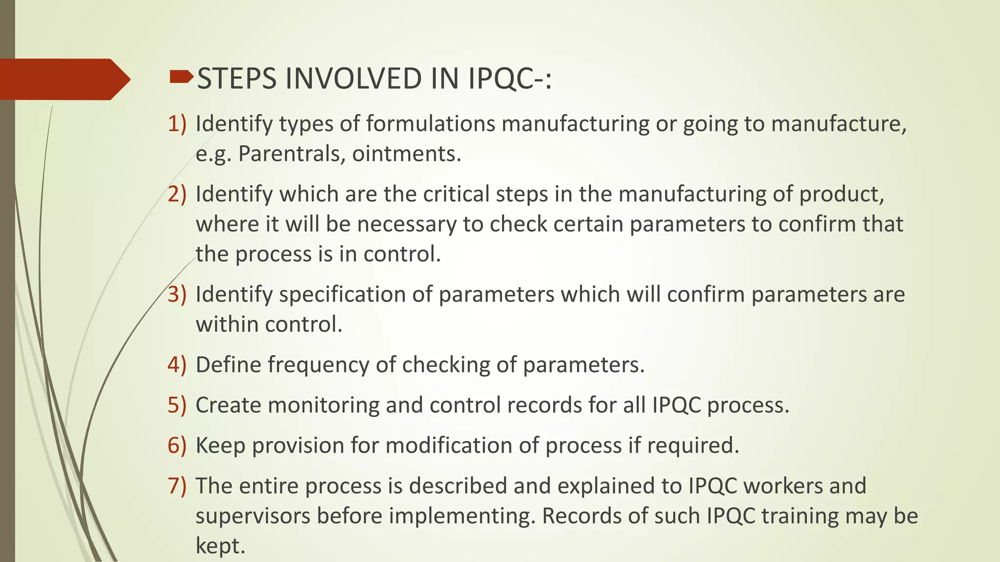 IPQC FOR PARENTRALS AND OPTHALMIC PRODUCTS | PPTX