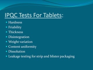 Ipqc for tablets correctd | PPT