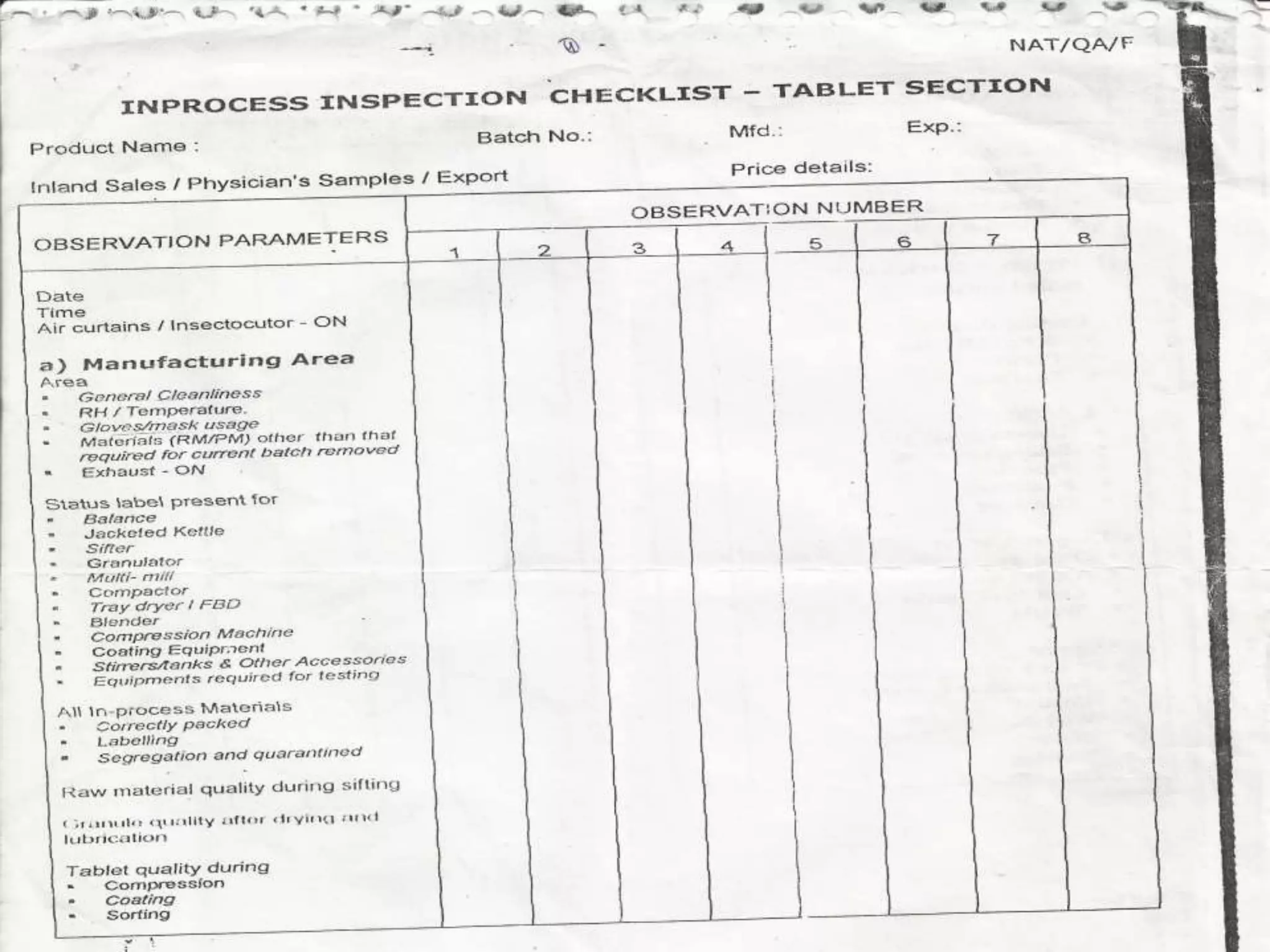 Ipqc for tablets | PPTX