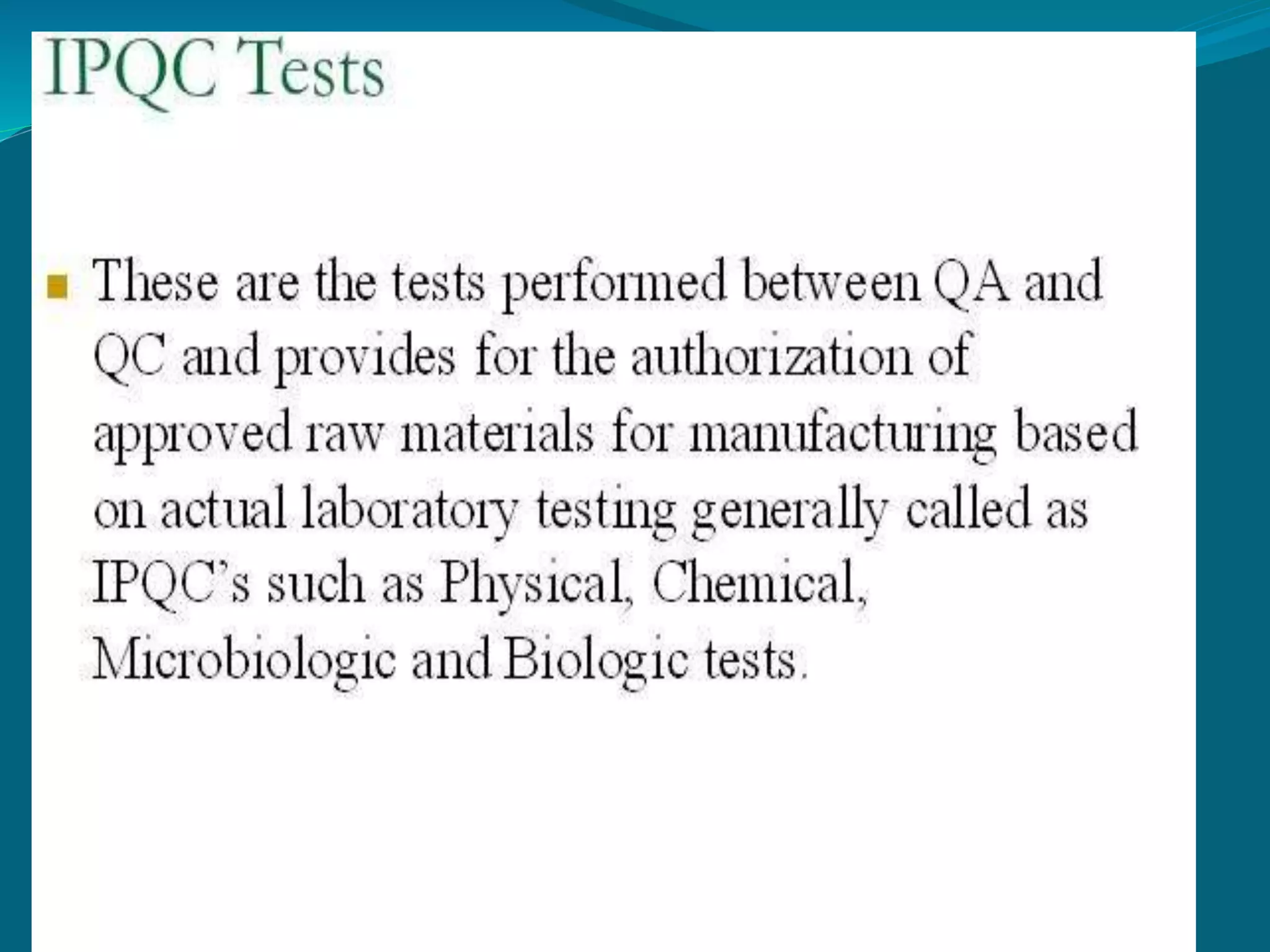 Ipqc for tablets | PPTX