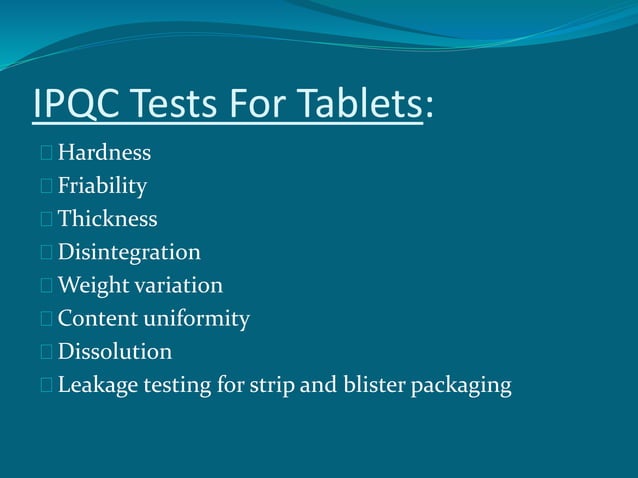 Ipqc for tablets | PPTX