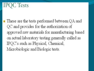 Ipqc for tablets | PPTX