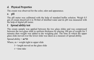 IPQC & FPQC tests for creams | PPTX