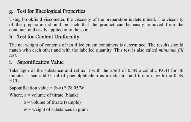 IPQC & FPQC tests for creams | PPTX