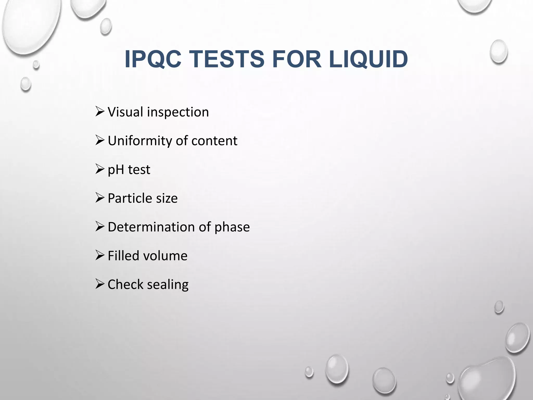 In Process Quality Control (IPQC) of pharmaceutical dosage form in Pharmaceutical Industry | PPTX
