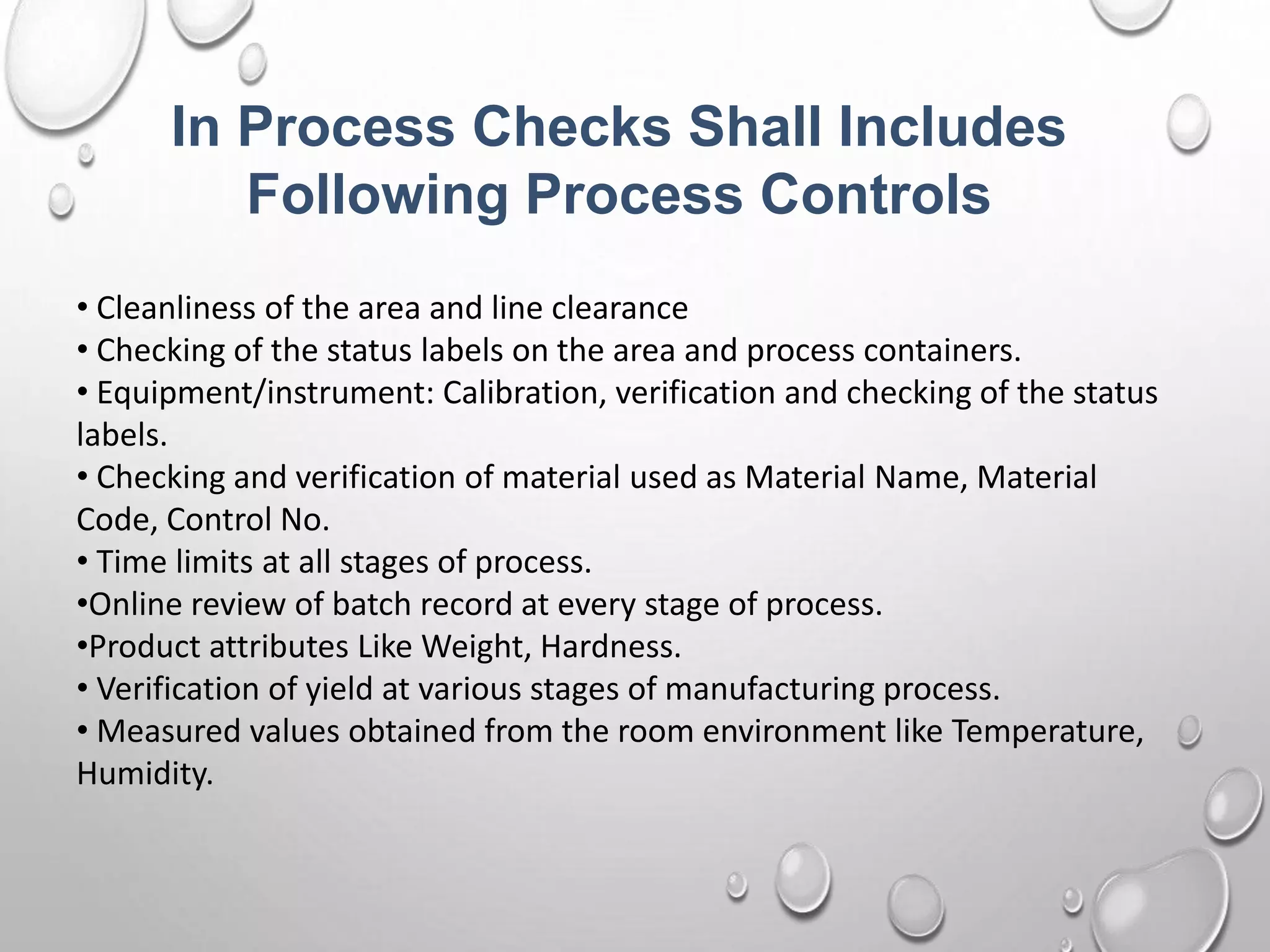 In Process Quality Control (IPQC) of pharmaceutical dosage form in ...