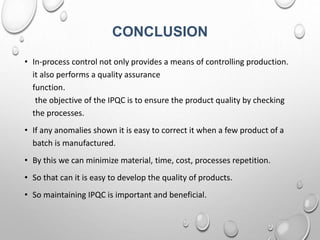 In Process Quality Control (IPQC) of pharmaceutical dosage form in ...