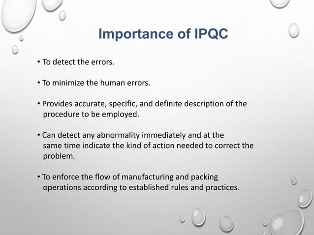 In Process Quality Control (IPQC) of pharmaceutical dosage form in ...