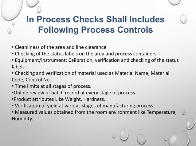 In Process Quality Control (IPQC) of pharmaceutical dosage form in ...