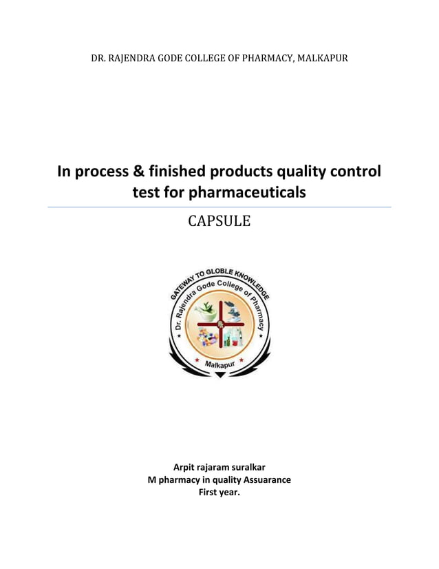 Ipqc of capsule | PDF