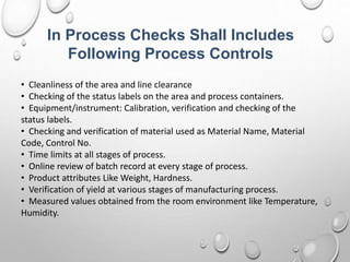 IPQC of dosage form in pharmaceutical industry | PPTX
