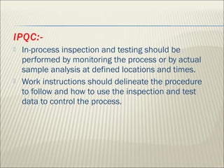 Ipqc presentation | PPT