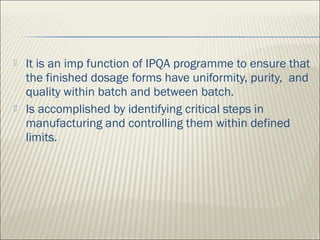 Ipqc presentation | PPT