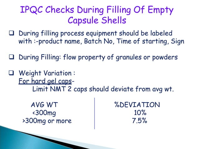 IPQC solid dosage forms (1).pptx | Pharmaceutical Industry | Industries