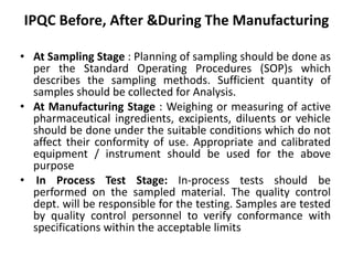 Ipqc test of tablet | PPTX