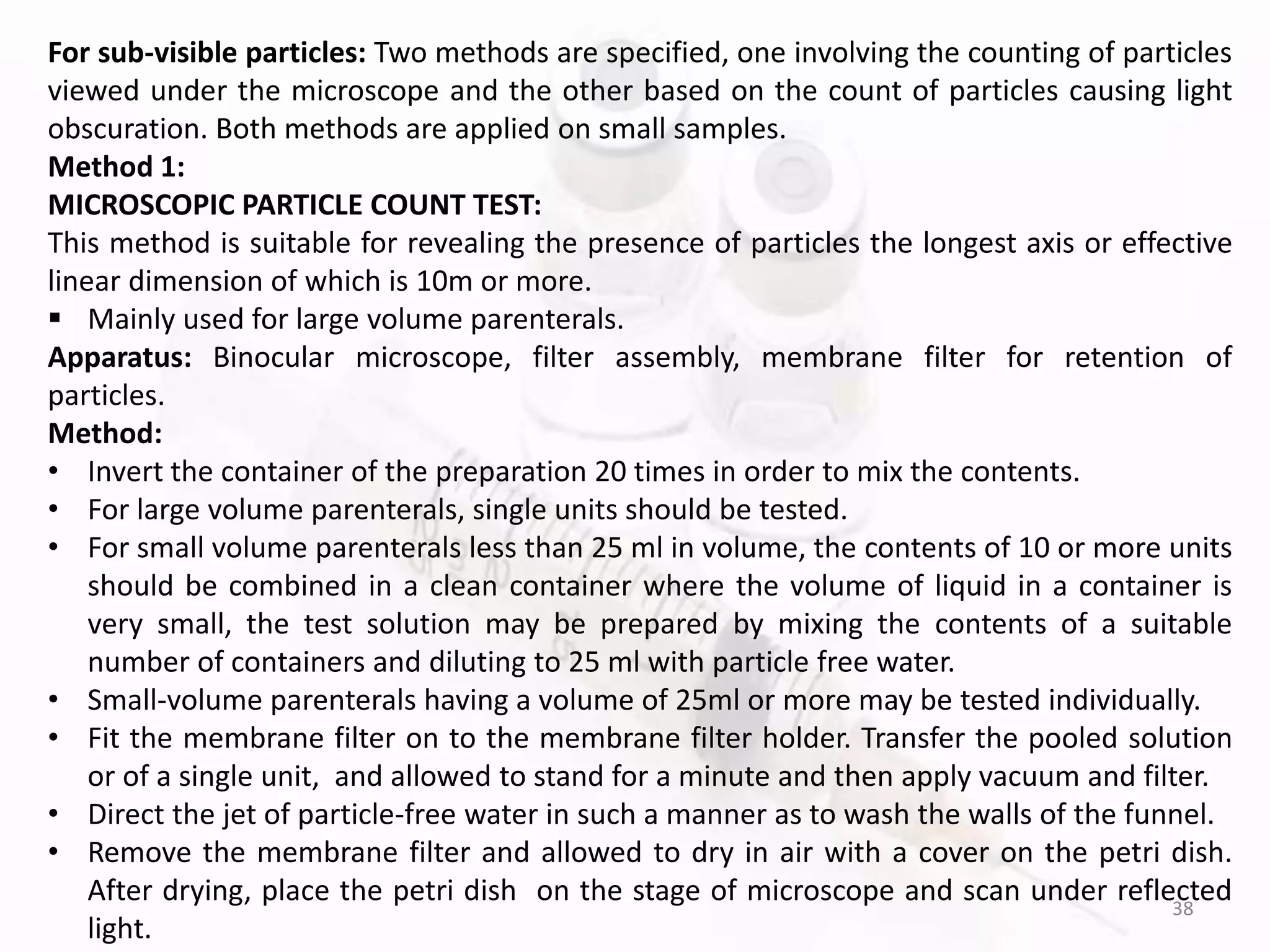 IPQC tests for Parenterals | PPTX