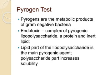 Ipqc tests for parentrals | PPTX