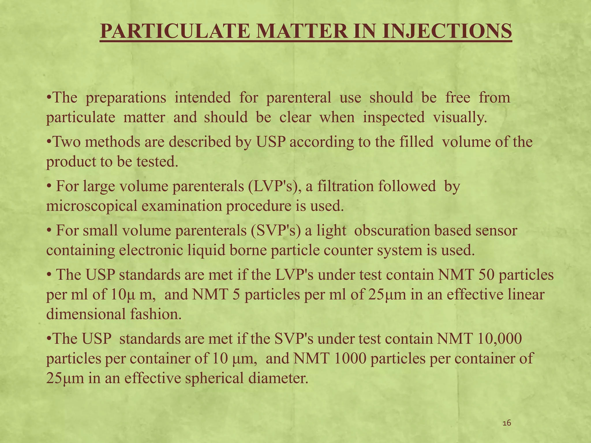 Ipqc tests for sterile formulations | PPTX