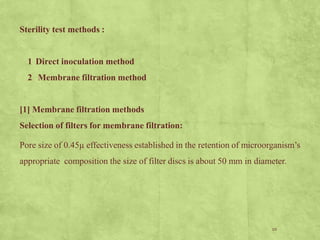 Ipqc tests for sterile formulations | PPTX