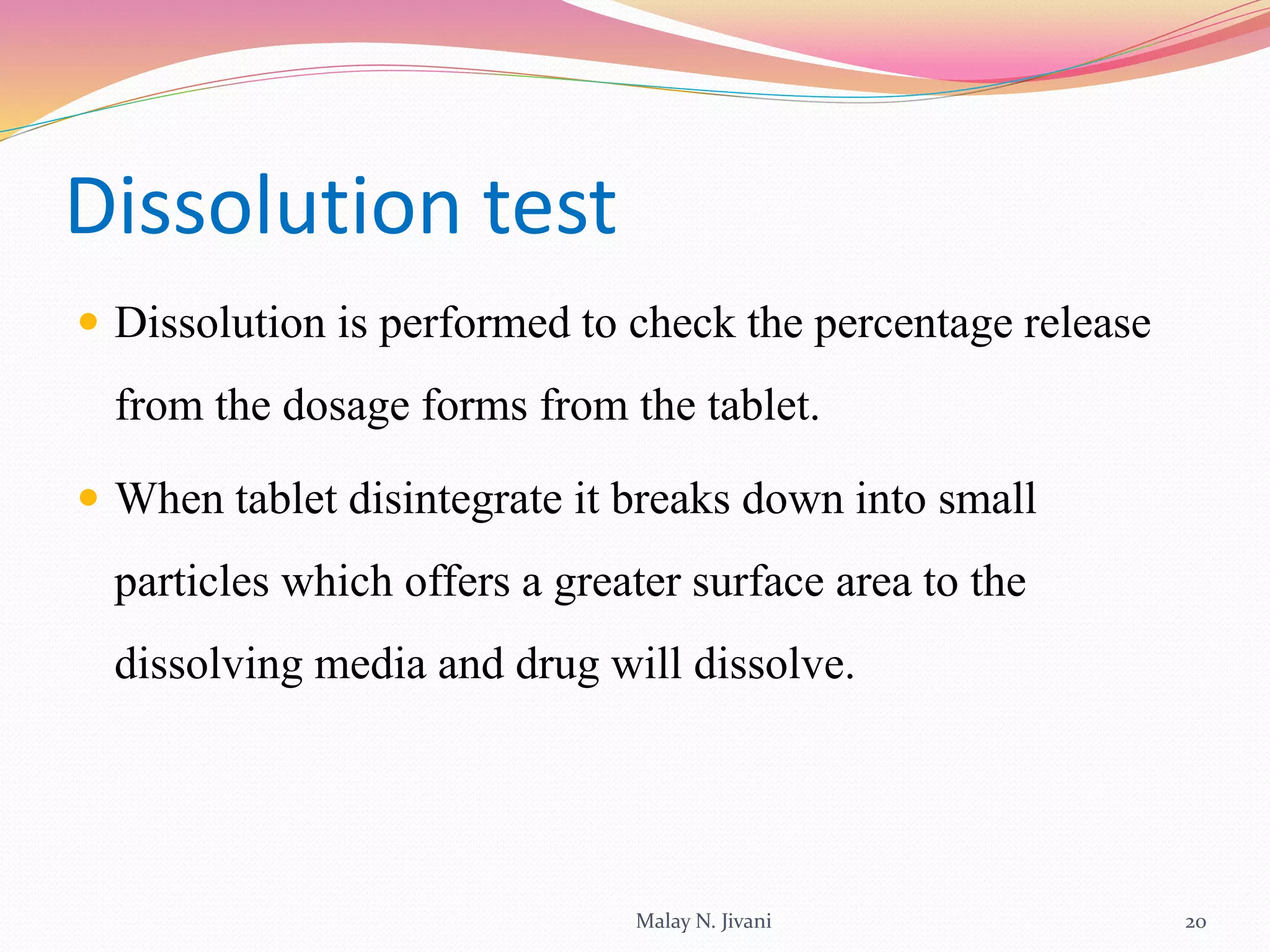 Ipqc tests for tablet | PPTX