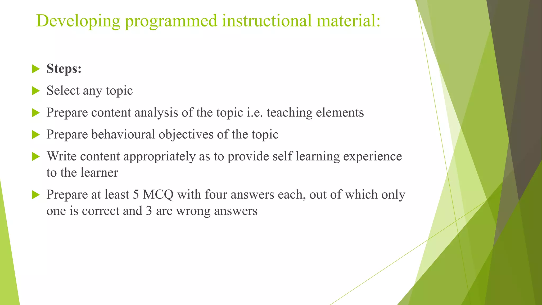 Making Programed Learning material | PPT