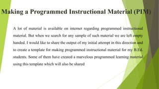 Making Programed Learning material | PPT