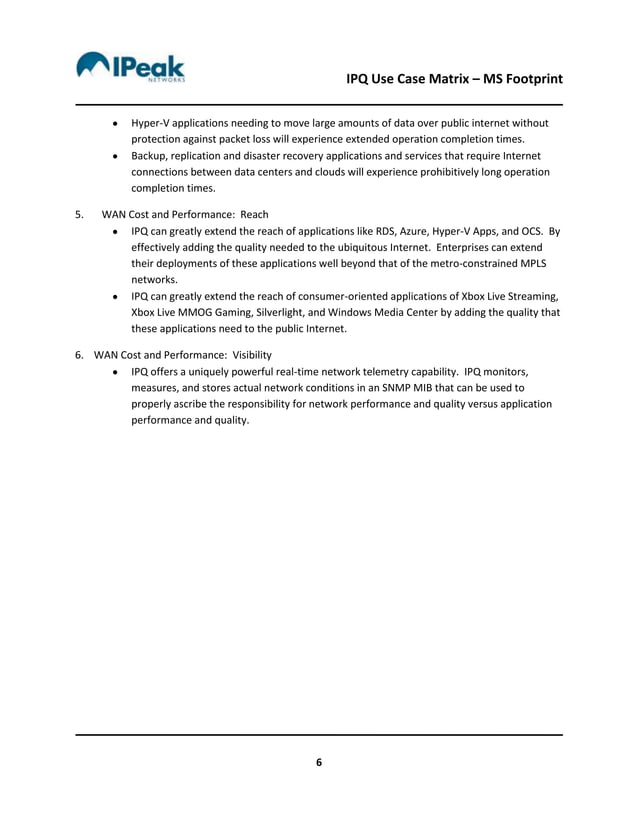 IPQ Use Case Matrix (MS Footprint) | DOCX