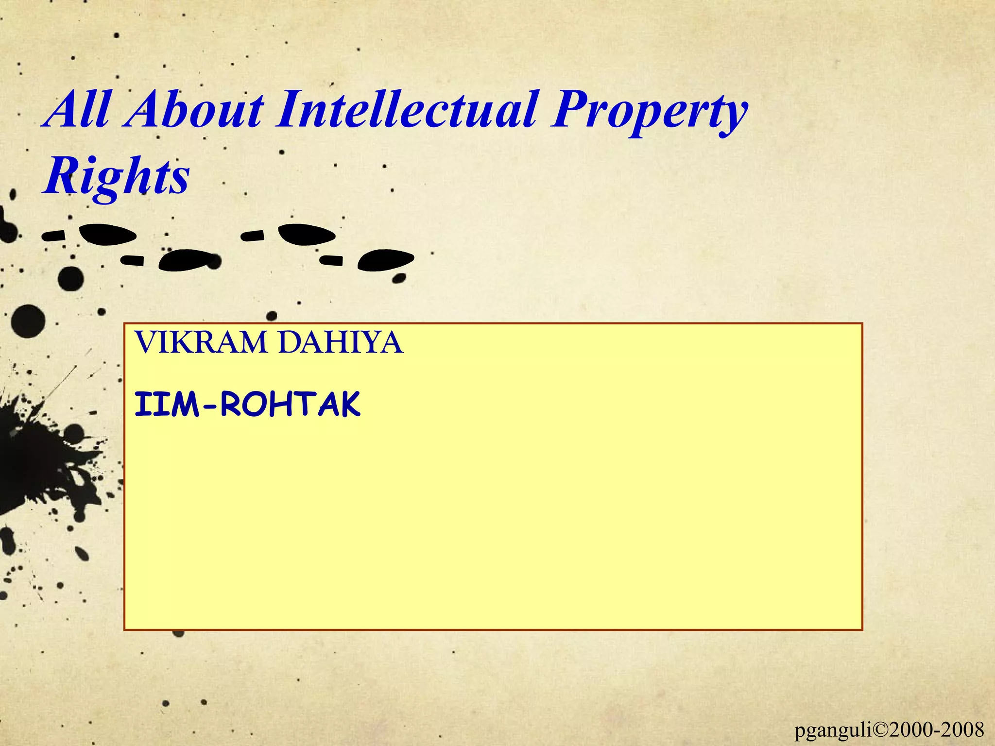 Ipr, Intellectual Property Rights | PPT