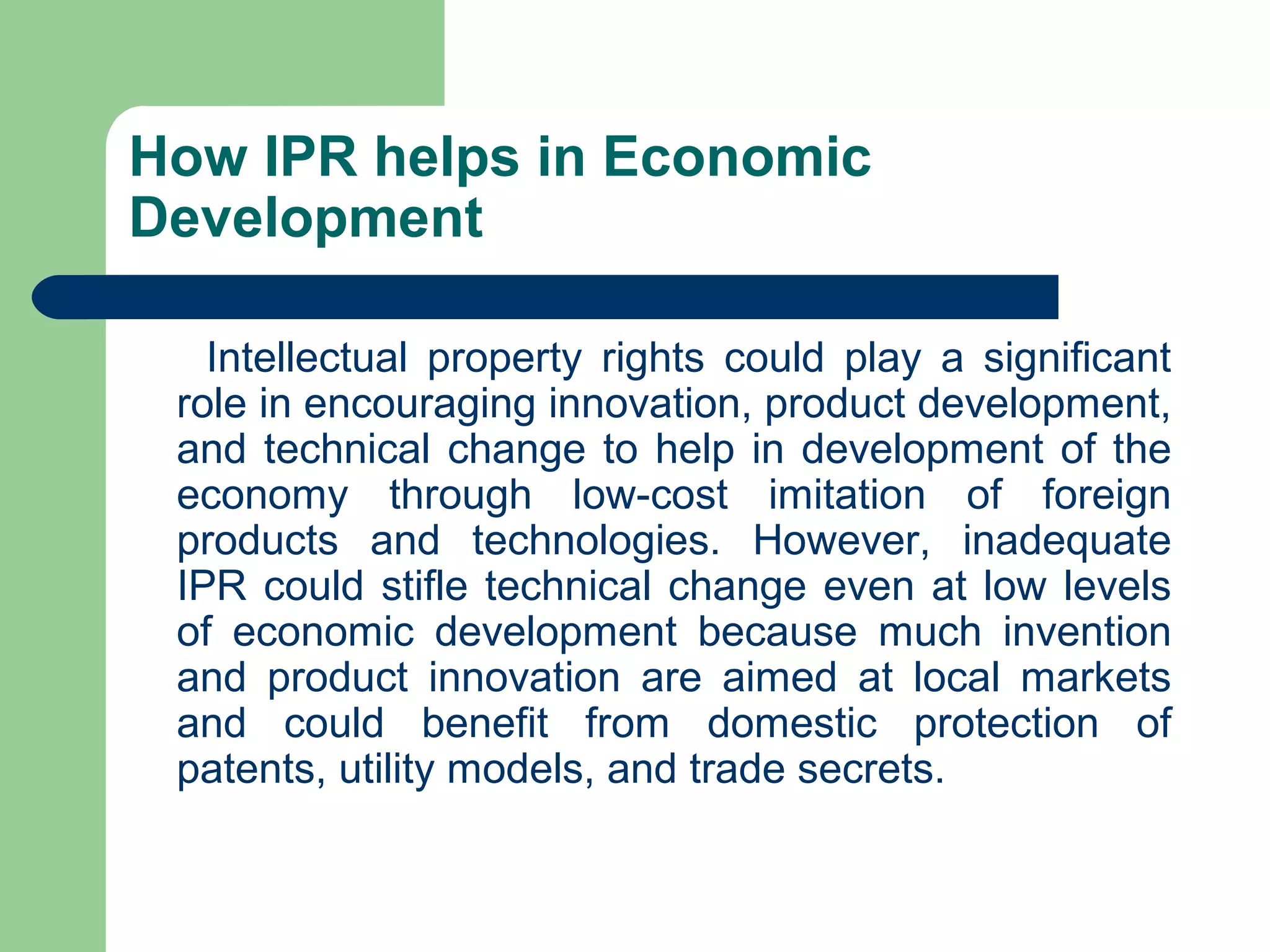 IPR and Economic Development | PPT