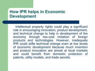 IPR and Economic Development | PPT