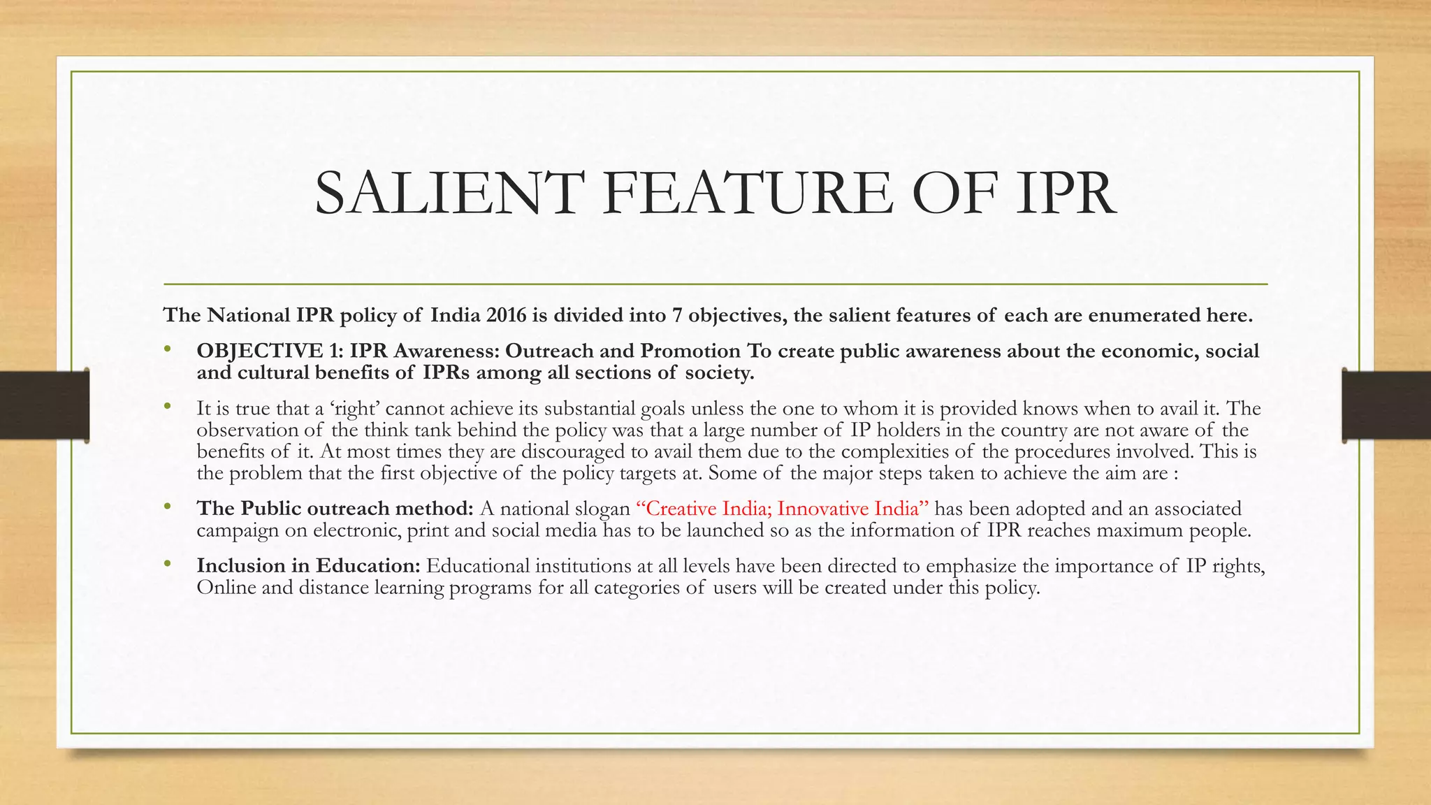 IPR ( Intellectual property right ) | PPTX