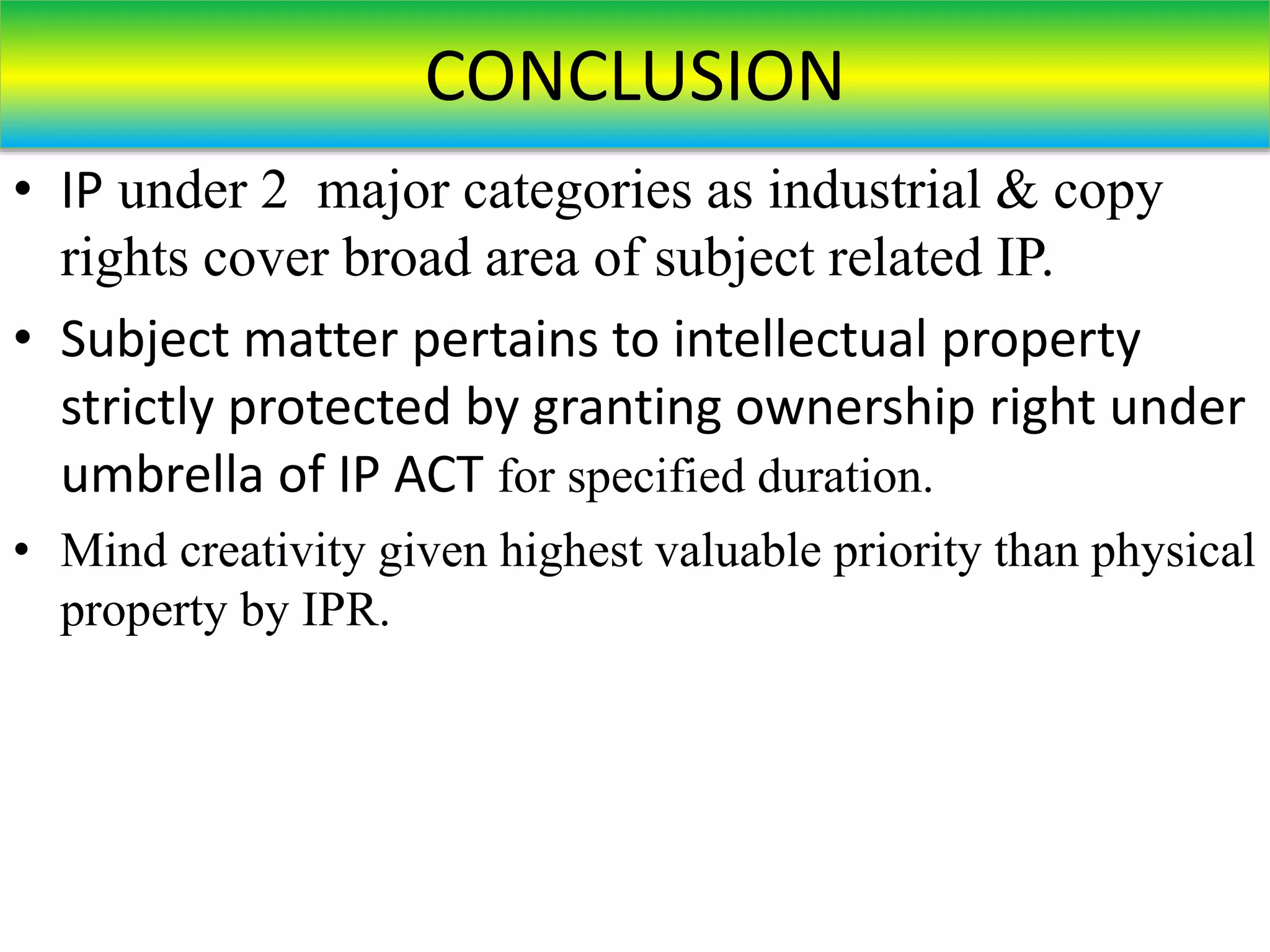 protectable subject matters, period of protection and protection in ...