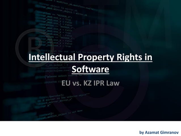 Intellectual Property Rights in Software | PDF | Law