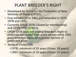 Plant variety and Protection | PPTX