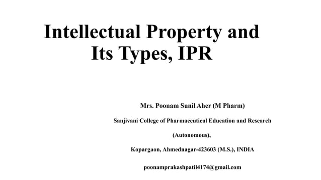 General Principles of Intellectual Property: Concepts of Intellectual ...