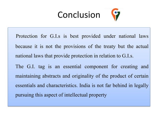 Salient features of Geographical Indications of Goods (Registration and ...