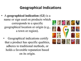 Salient features of Geographical Indications of Goods (Registration and ...