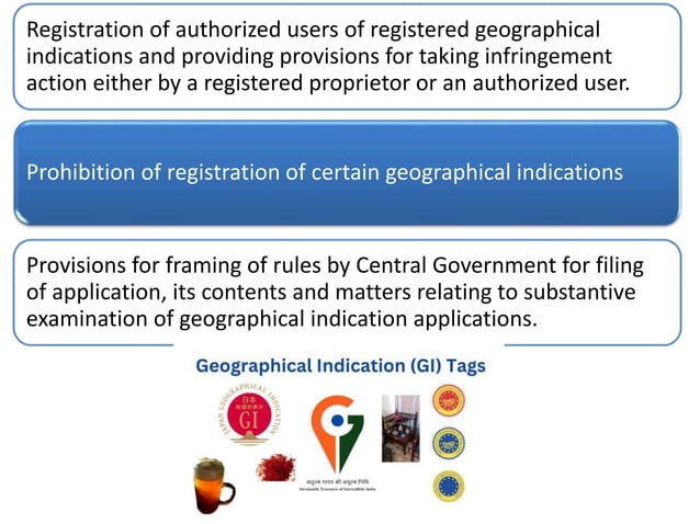 Salient features of Geographical Indications of Goods (Registration and ...