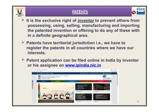 IPR patent copyright trademark industrial design | PPTX