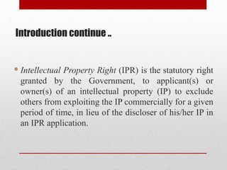 intellectual property rights an overivew | PPTX