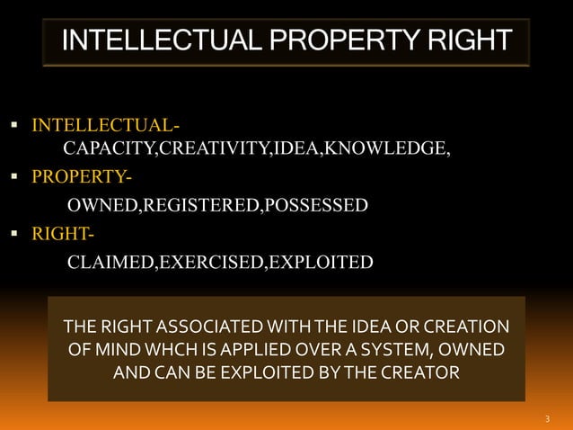 IPR AN INTRODUCTION | PPTX | Law