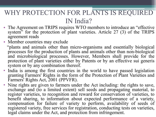 plant variety protection and farmer act | PPT