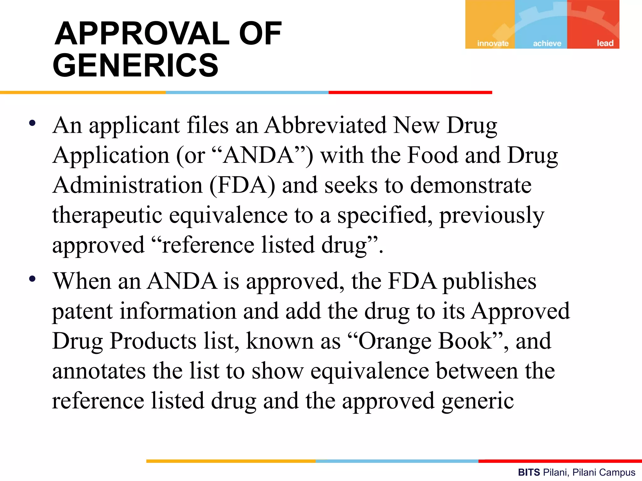 UNDERSTANDING GENERIC VS INNOVATOR BUSINESS | PPT
