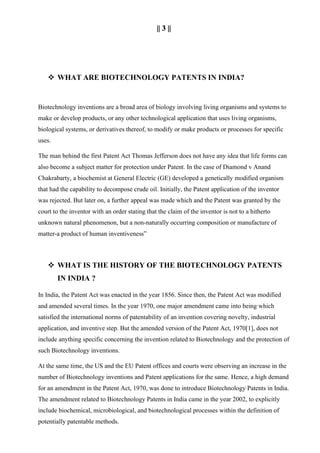 BIOTECHNOLOGY PATENTS – STATUS OF PROTECTION | PDF