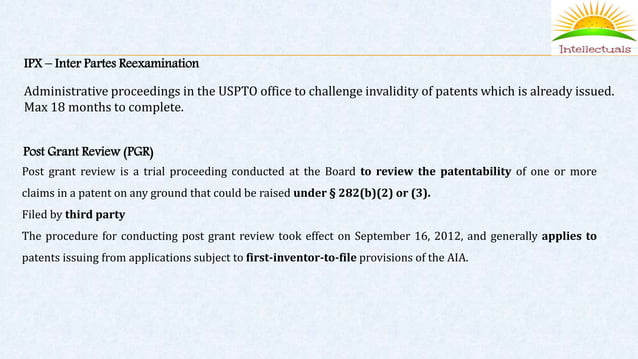 Inter Partes Review (IPR) - A Brief Understandings | PPTX | Legal ...