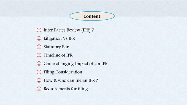 Inter Partes Review (IPR) - A Brief Understandings | PPTX | Legal ...