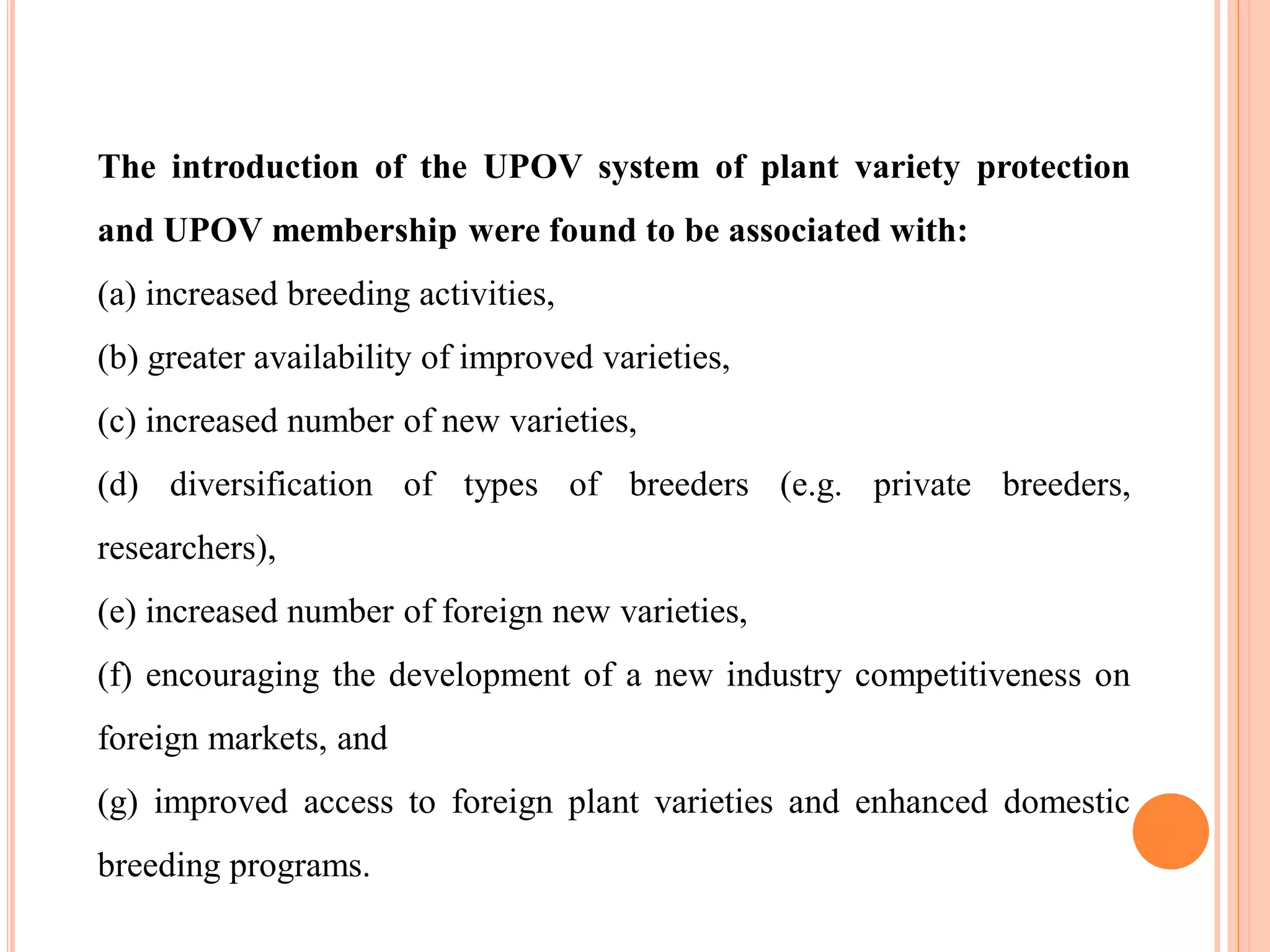 UPOV The International Union for the Protection of New Varieties of ...