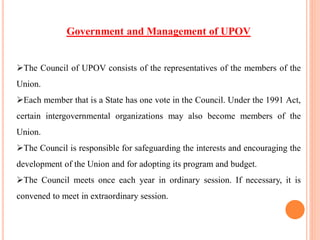 UPOV The International Union for the Protection of New Varieties of ...