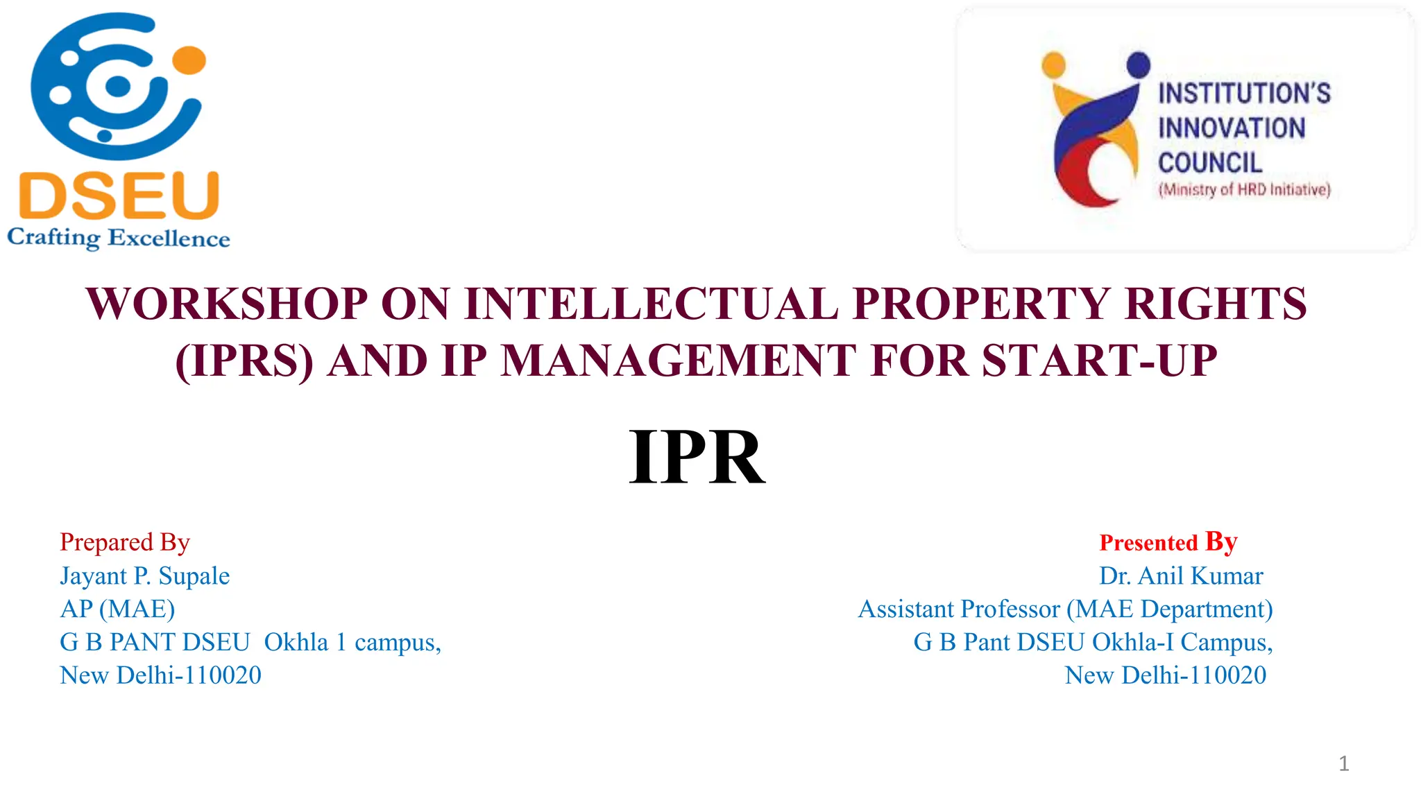 INTELLECTUAL PROPERTY RIGHTS - PATENTS AND COPYRIGHTS | PPTX